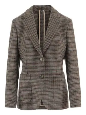 LARDINI Cashmere Jacket With Houndstooth Pattern - Multi