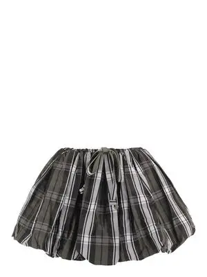 PATOU Wide Leg Skirt With Check Pattern Multi