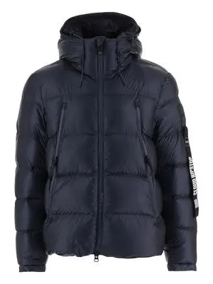 OUTHERE Quilted Nylon Down Jacket With Hood - Navy