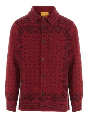 Guest In Residence Cashmere Knitted Shirt With Patterned Design - Red