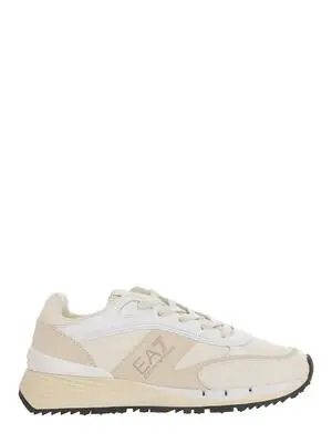 EA7 Leather Sneakers With Logo