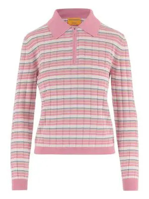 Guest In Residence Striped Silk And Linen Sweater - Multi