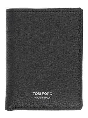 TOM FORD Portacarte Pieghevole In Pelle Fiore - Black