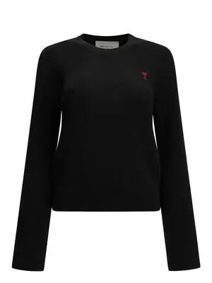 AMI Paris 'ami De Coeur' Crew Neck Sweater Black