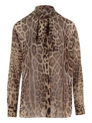 DOLCE & GABBANA Georgette Shirt With Animal Print