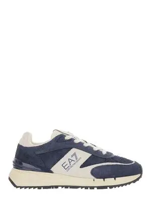 EA7 Leather Sneakers With Logo - Multi