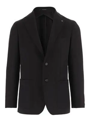 Tagliatore Camel Fabric Jacket - Black