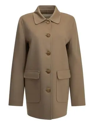 Valentino Garavani V Logo' Short Coat - Beige