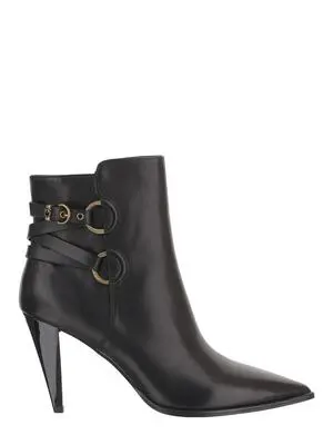 Pinko Vane Leather Ankle Boots Size It - Black
