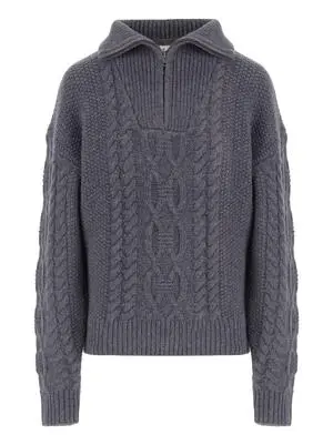 THE GARMENT Wool And Cashmere Sweater With A Braided Pattern - Grey
