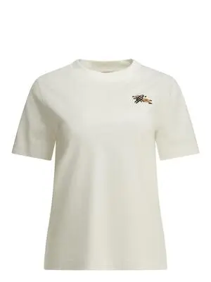 Burberry Knight Check' Crew Neck T Shirt - White