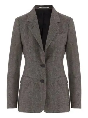 TAGLIATORE Wool Blend Jacket With Herringbone Pattern