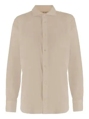 HER SHIRT Stretch Silk Shirt - Beige
