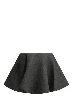 GANNI Flared Wool Miniskirt