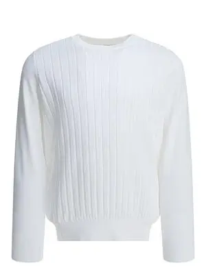 Brunello Cucinelli Ribbed Crew Neck Sweater - White