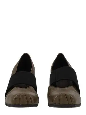 UMA WANG Ballerina In Pelle Con Fascia - Green