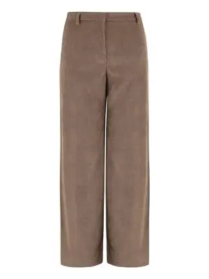 F.IT Tailored Ribbed Velvet Pants - Beige