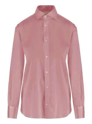 HER SHIRT Stretch Silk Shirt - Pink