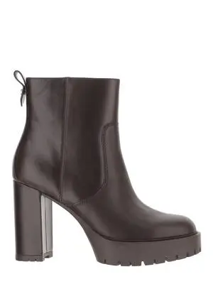 Pinko Clara 01 Leather Ankle Boots - Dark Brown