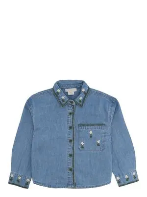 Stella McCartney Camicia In Denim Con Dettagli Ricamati Denim