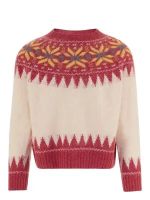 Howlin' Wool Sweater With Jacquard Pattern - Red