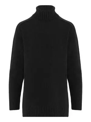 Bruno Manetti Wool And Cashmere Turtle Neck Sweater - Black