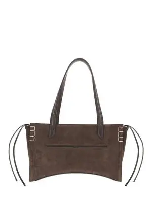 JW Anderson Elongated Loafer Cabas Suede Bag - Brown