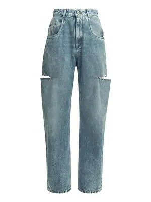 MAISON MARGIELA Ripped Wide Leg Jeans Blue