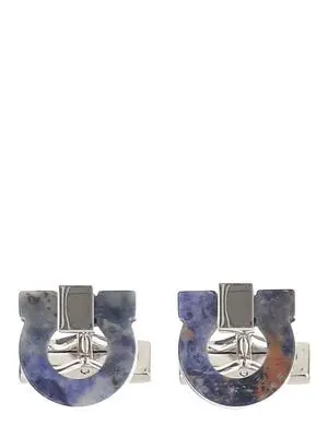 FERRAGAMO Brass And Semiprecious Stone Hook Cufflinks - Multi