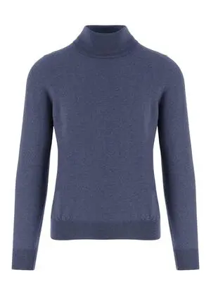 Tagliatore Wool Turtle Neck Sweater Navy