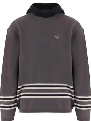 Emporio Armani Virgin Wool Hooded Sweater - Grey