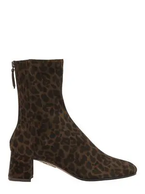 AQUAZZURA Saint Honore 50 Mm' Ankle Boots With Zipper - Brown