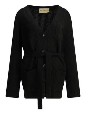 VALENTINO Cashmere Cable Knit Cardigan