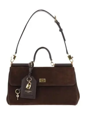 Dolce & Gabbana My Sicily Medium Suede Handbag Brown
