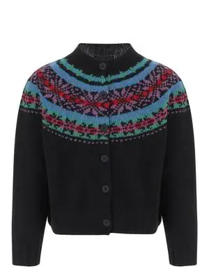 HOWLIN' Wool Cardigan With Jacquard Pattern