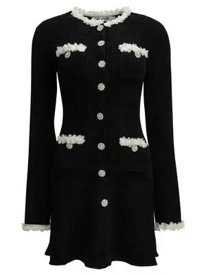 SELF-PORTRAIT Short Flared Dress - Black