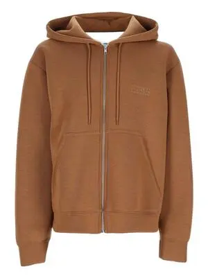 MAISON MARGIELA Felpa Con Zip E Cappuccio - Brown