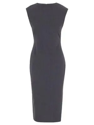 Jacquemus Alba Stretch Wool Midi Dress - Grey