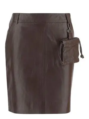 THE GARMENT Leather Skirt - Brown