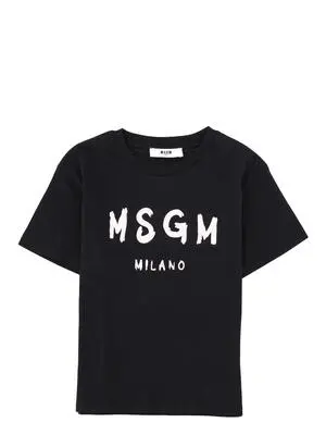 MSGM T Shirt A Manica Corta Con Stampa Logo Multicolour