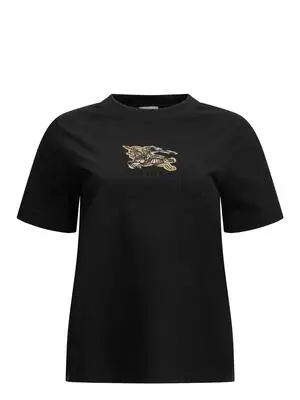 Burberry Knight Check' Crew Neck T Shirt - Black