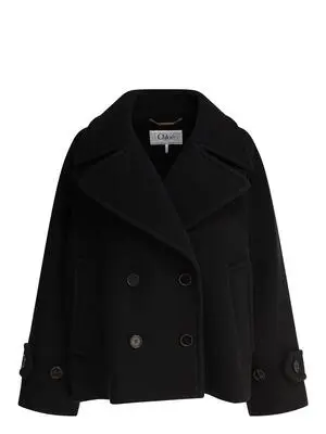 Chloé Short Wool Coat - Black