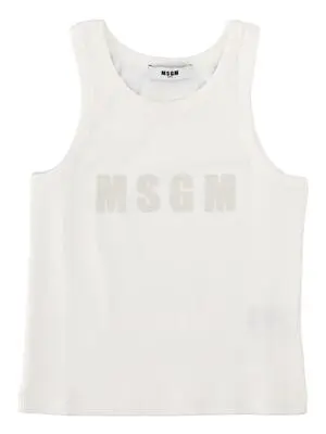 MSGM Tank Top Con Logo - White