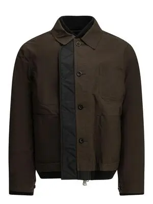 Sacai Nylon Twill X Ripstop Reversible' Quilted Jacket - Brown