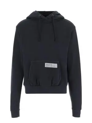MAISON MARGIELA Cotton Hoodie With Logo Navy