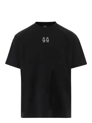 44 LABEL GROUP Cotton T Shirt With Logo Print Black