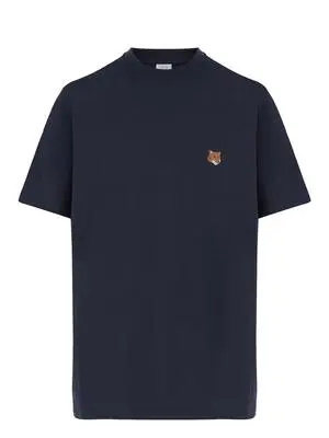 Maison Kitsuné Cotton T Shirt With Logo Navy