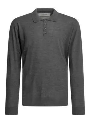 GOLDEN GOOSE Wool Polo Sweater - Grey