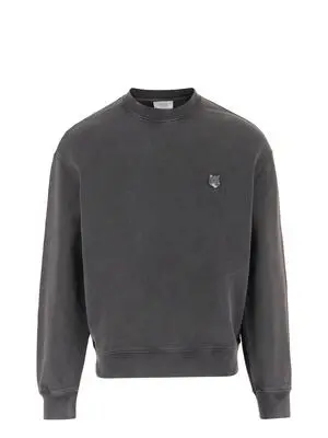 Maison Kitsuné Cotton Sweatshirt With Embroidered Fox Logo - Grey