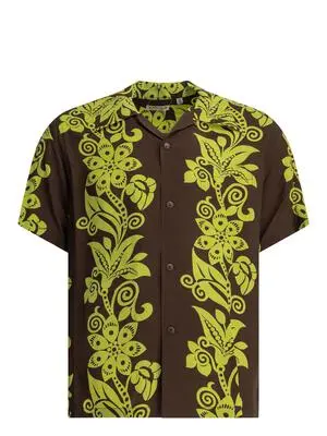 SUN SURF 'pictograph Flower' Casual Shirt Green